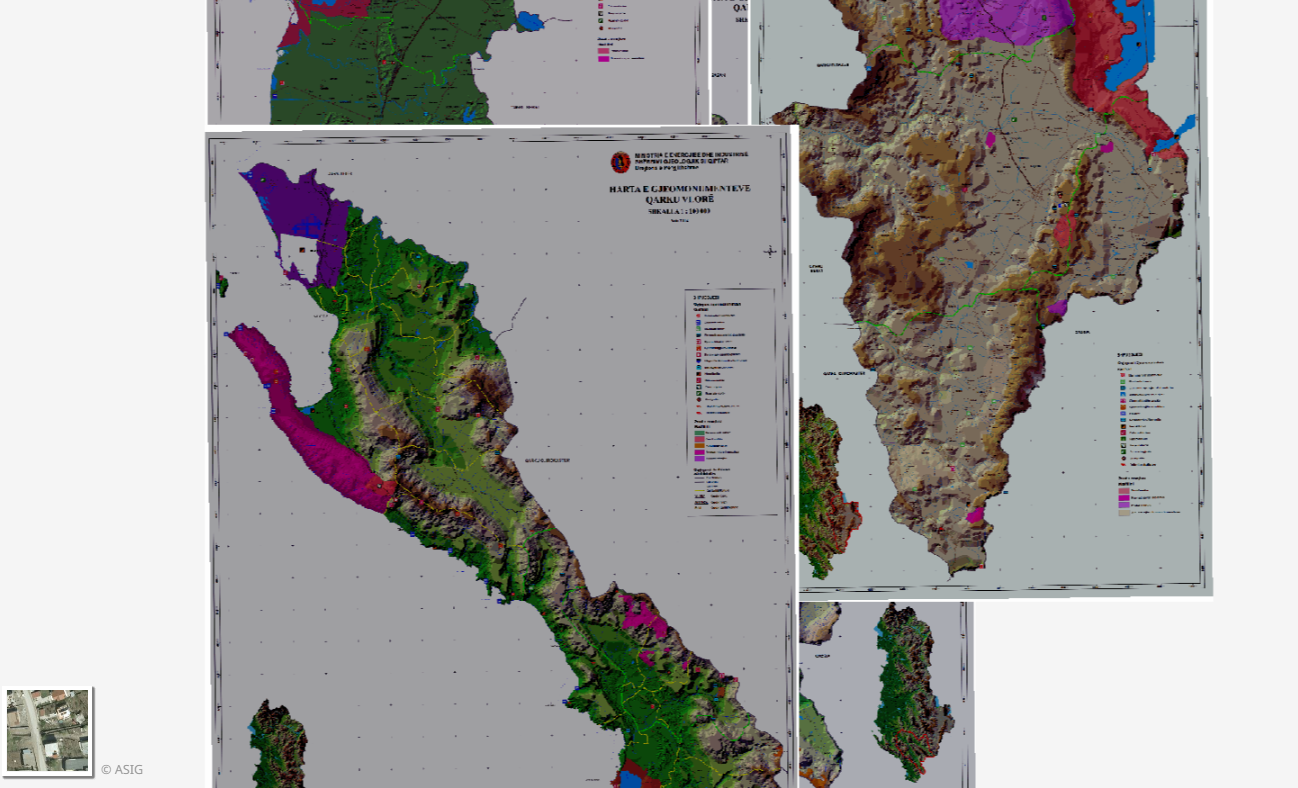 Gjeomonumentet, Hartat Tematike